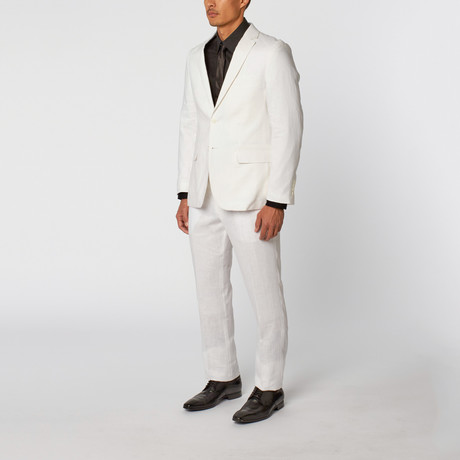 Enzo Tovare Solid 2-Button Linen Suit - Suits To You